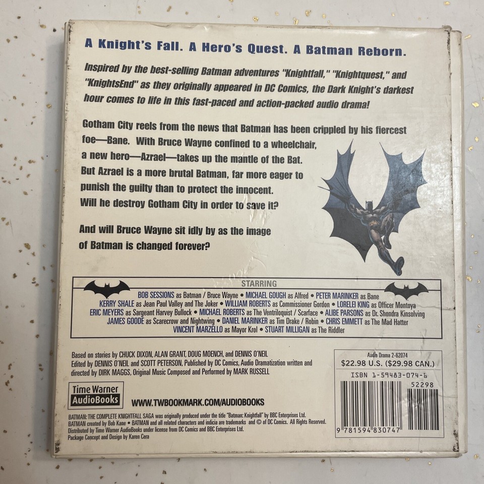 DC COMICS BBC BATMAN THE COMPLETE KNIGHTFALL SAGA 3 CD GRAPHIC NOVEL ...