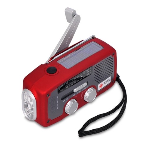 Eton Microlink FR160 RED Emergency Radio Solar/Cranked Power | eBay