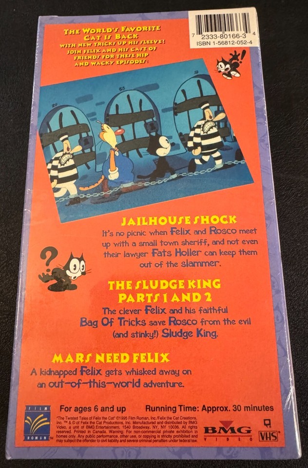 Twisted Tales of Felix the Cat - Jailhouse Shock (VHS, 1996) - RARE ...