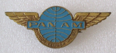 Vintage Pan Am Airlines Junior Clipper Pilot Wings Badge | eBay