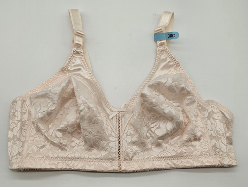 Bali Bra Womens Size 38C Pink Double Support Lace Wirefree 3372 Spa ...