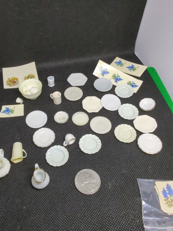 Miniature Dollhouse Accessories Bulk White Dishes for Painting *30 ...