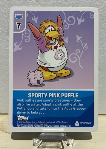 Topps Disney Club Penguin TCG SPORTY PINK PUFFLE 120/150 RARE | eBay