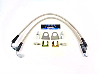 Wilwood 1/8" NPT Braided Stainless 18"w/90 DOT Brake Line Kit Hot Rod ...