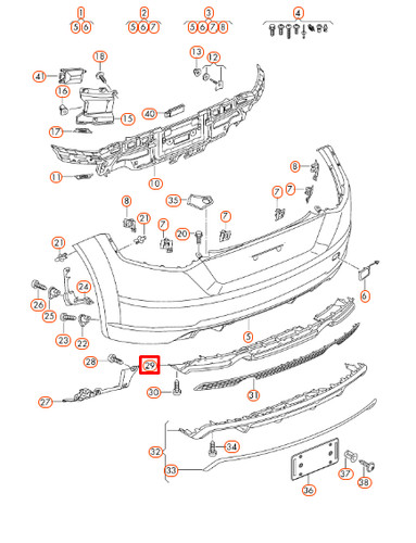 NEW AUDI TT MK3 REAR BUMPER LOWER SPOILER 8S0807521A3FZ 8S0807833 OEM ...