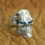 Handmade 925 Sterling Silver CZ Eyes Skull Ring Men Biker Punk Gothic ...
