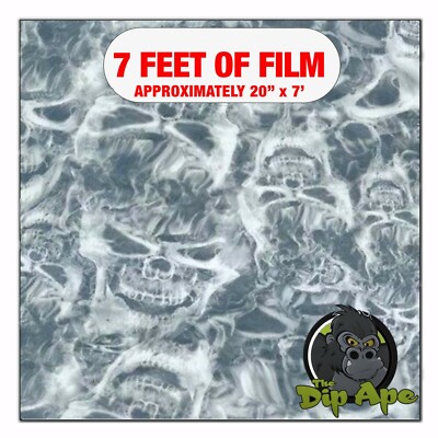 Hydrographic film White Flaming Ice Skulls hydro dipping 7' x 20" hydro ...