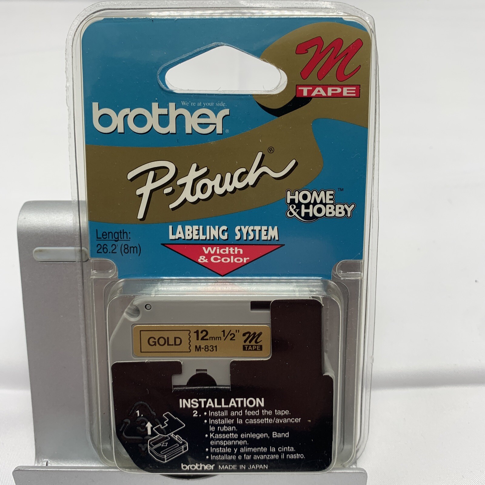 Genuine Brother M231 1/2" Black On White Label Tape for P-Touch PT-100 ...
