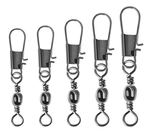 Barrel Swivel Interlock Snap Link Clip Strong Sea Carp Fishing Swivels ...