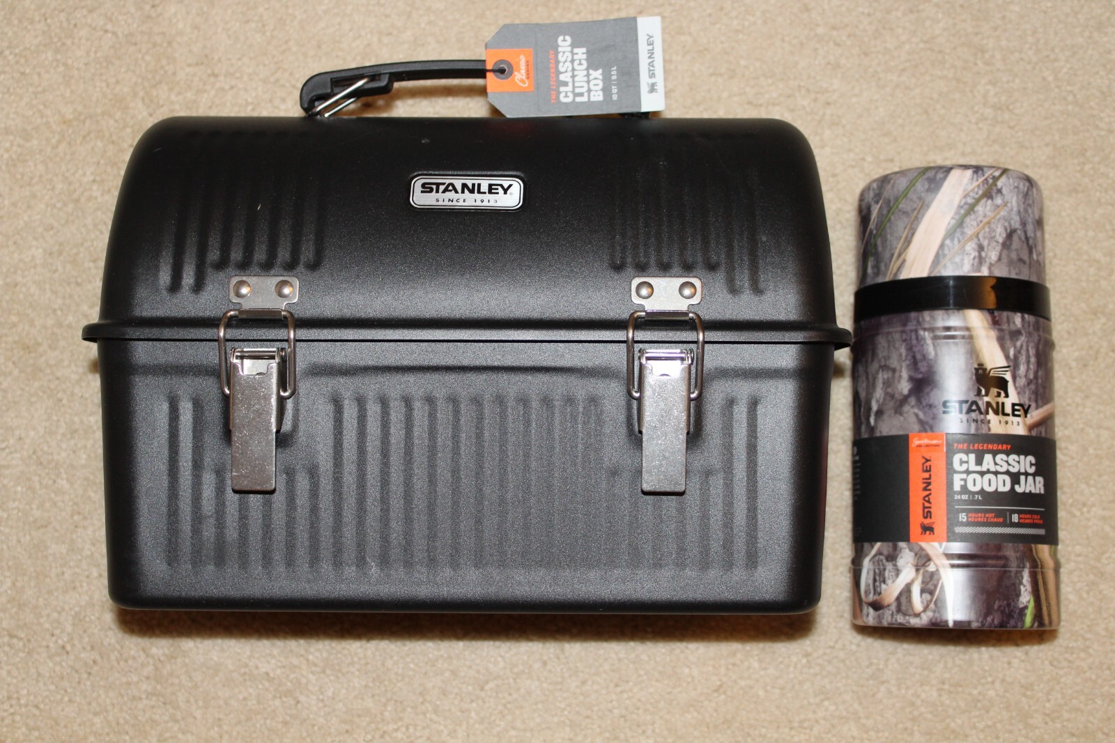 Stanley Classic 10 qt Black Metal Lunch Box With Mossy Oak Camo Food ...