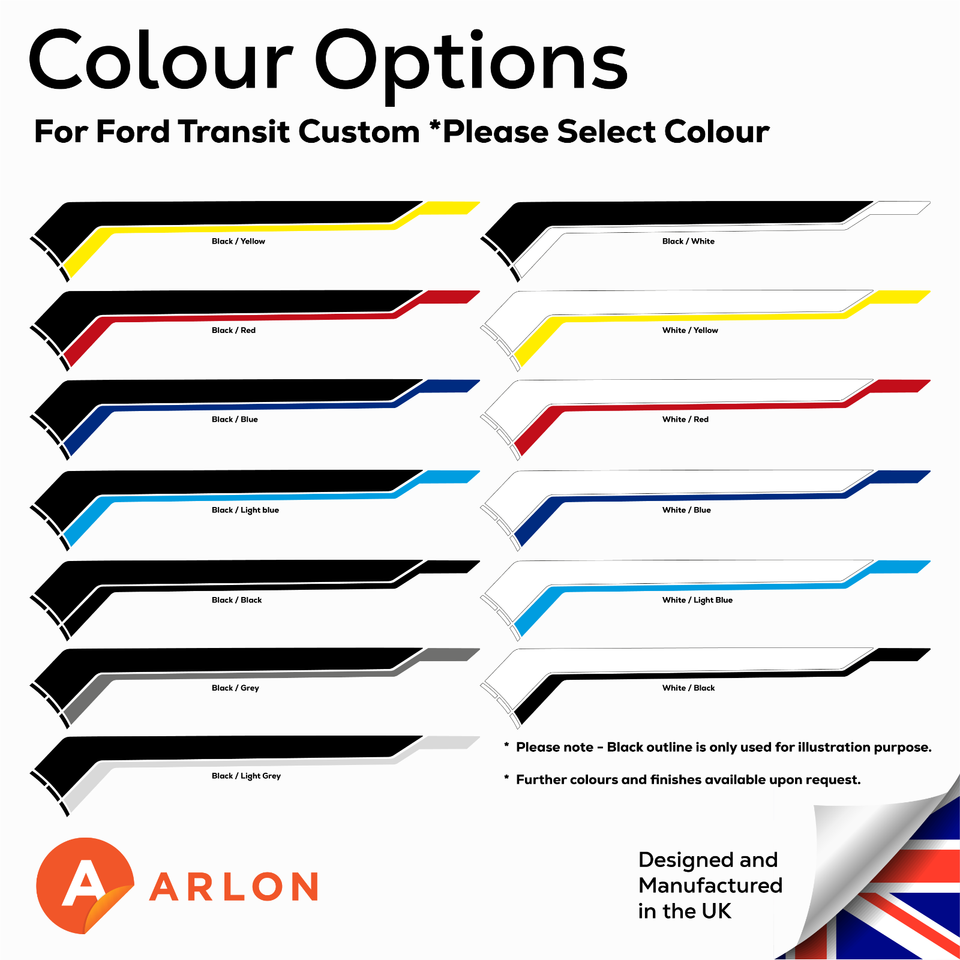 Ford Transit Custom Side Stripes fits MSRT Inspired Vinyl 3M Wrap fits ...