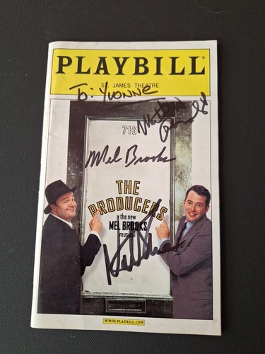 The Producers Signed Autographed Playbill Mel Brooks Matthew Broderick ...