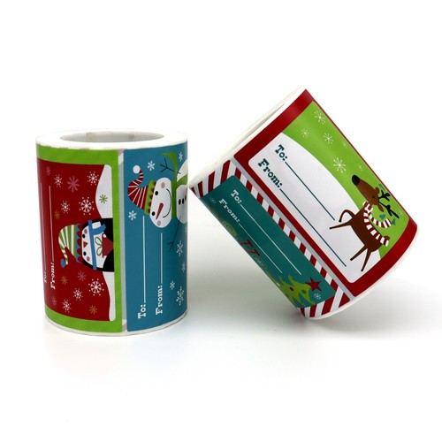 50 Christmas Sticker Name Labels Stickers Merry Xmas Gift Wrapping ...