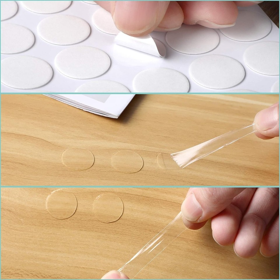 200 Clear Adhesive Dots Removable Two Sided Round Glue for Arts Crafts ...