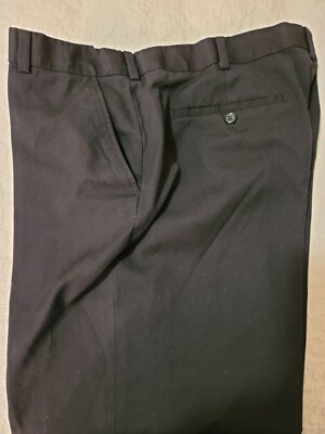 George Men’s Slacks Size 40 x 30 Black Dress Pants Flat Front | eBay