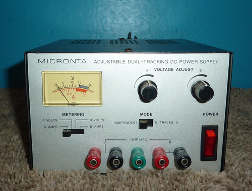 Micronta 22-121 Adjustable Dual Tracking Power Supply 0-15VDC 1 Amp | eBay