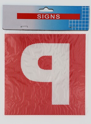 2 Pcs Red P Plates Probationary Driver Car Sign Reusable Peel And Seal ...