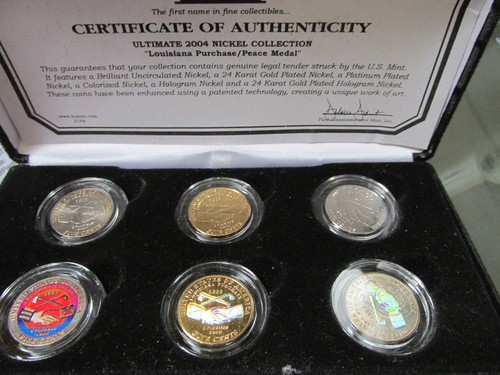 2004 Peace Medal Nickel Collection Gold Platinum Hologram Colorized ...