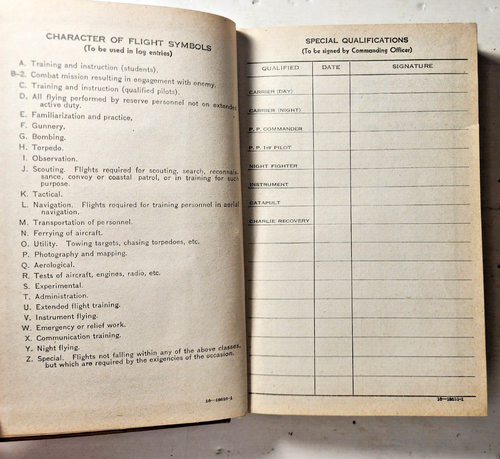 WWII Era U.S. Navy Aviators Flight Log Book - 1949 Hardcover | eBay