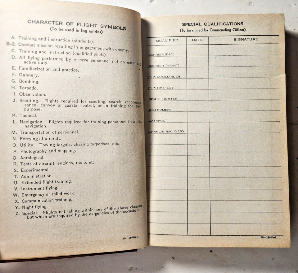 WWII Era U.S. Navy Aviators Flight Log Book - 1949 Hardcover | eBay