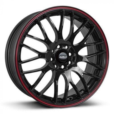 18" Calibre Motion Alloy Wheels - 5x108 - Black / Red - Fits Ford Focus ...