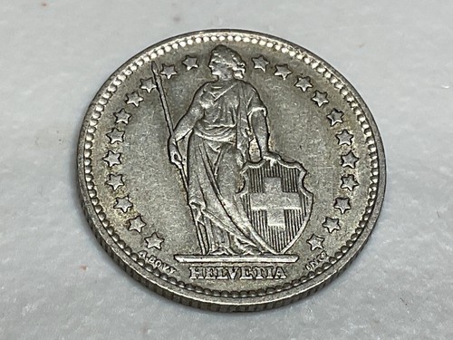 1957 B SWITZERLAND HELVETIA SWISS Nation SILVER 1 Franc Coin w/ free ...
