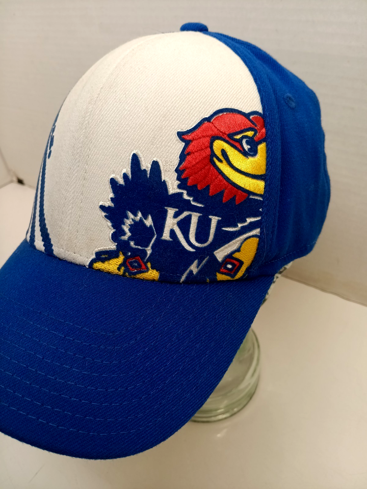 Adidas KU University Of Kansas Jayhawks SEWN Fitmax 70 SZ L/XL Hat Cap ...