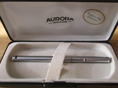 Vintage Aurora Italy Fountain Pen 14 Kt Gold Nib Silver | eBay