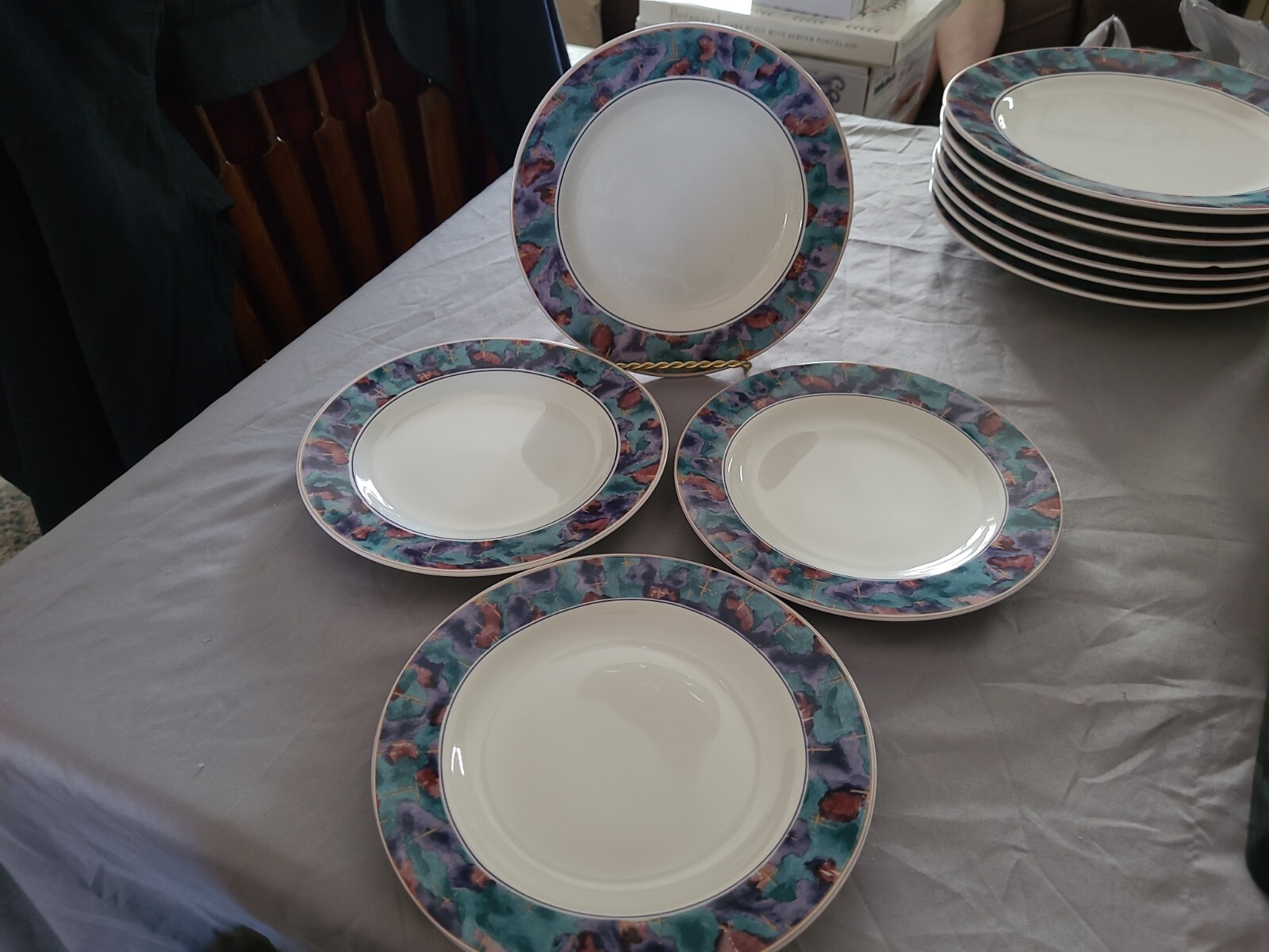 Sango Spring Jewel salad dessert Plates Dishes Deborah Mallow 4819 Set ...