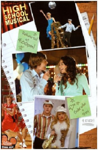 High School Musical HSM Group Poster Disney Zac Efron 22.375x34'' Inch ...