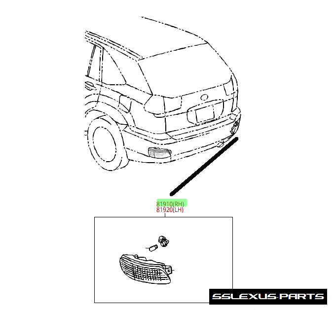 Lexus RX330 RX350 (2004-2009) OEM Passenger Side RH BUMPER TAIL LIGHT ...