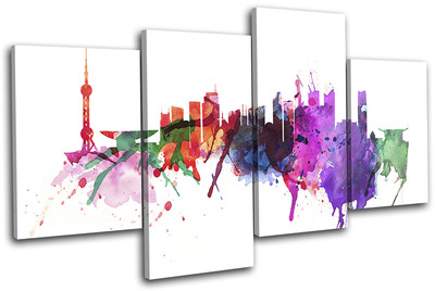Shanghai Abstract City MULTI TELA parete arte foto stampa | eBay