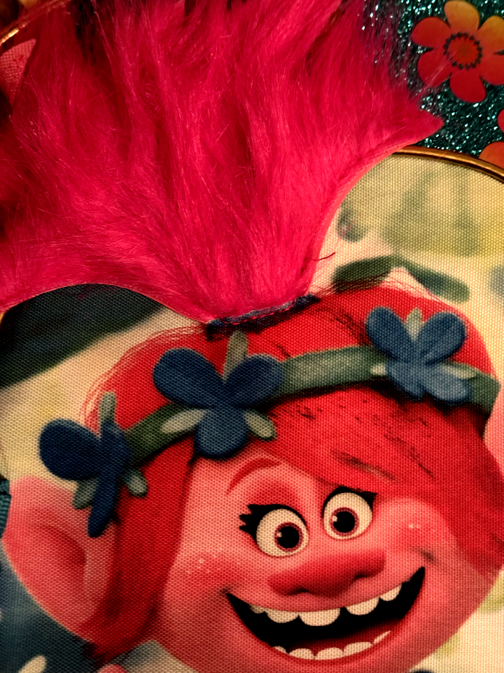 DreamWorks Trolls Poppy Backpack w/hair 16" School Bag Bookbag 3D RARE ...