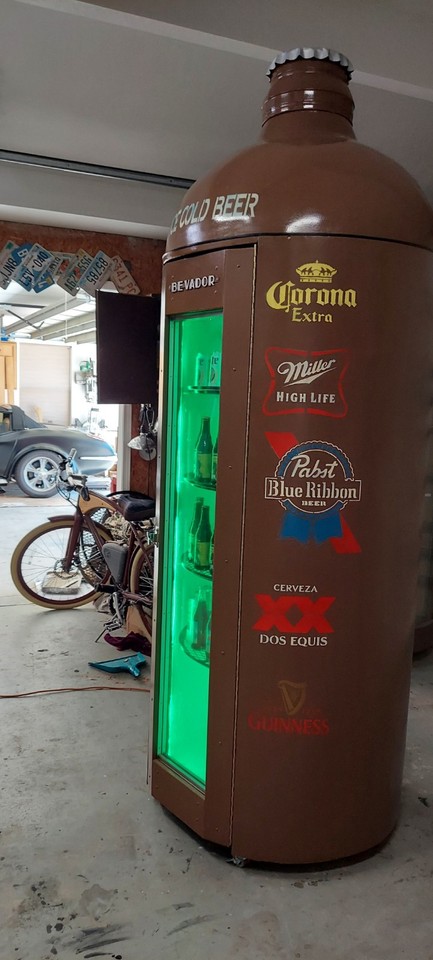 Bevador / Beerador Refrigerator (beer bottle shape) Mancave cooler, Bar ...
