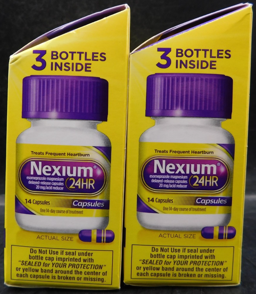 Lot Of 2 Nexium 24Hr Acid Reducer 42 Caps Ea Exp: 3/28 New & Sealed | eBay