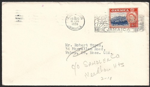 Jamaica 1959 8d Blue Mountain Peak Slogan Cover | eBay