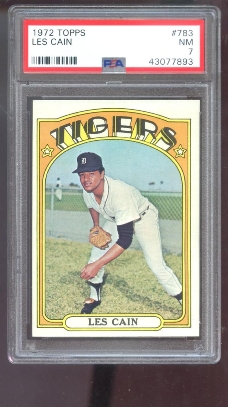 1972 Topps #783 Les Cain PSA 7 Graded Baseball Card MLB Detroit Tigers ...