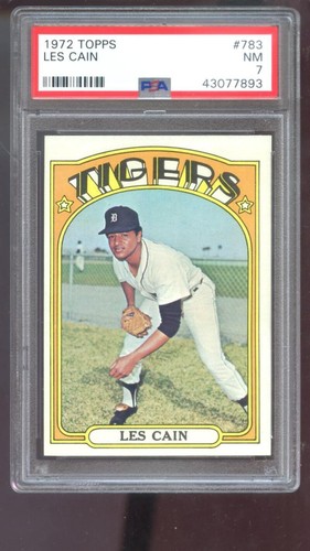 1972 Topps #783 Les Cain PSA 7 Graded Baseball Card MLB Detroit Tigers ...