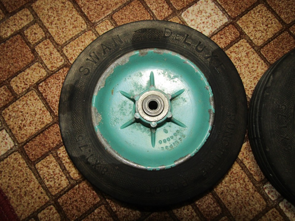 VINTAGE PUSH LAWN MOWER WHEELS ECLIPSE SWAN DELUXE 404080 | eBay