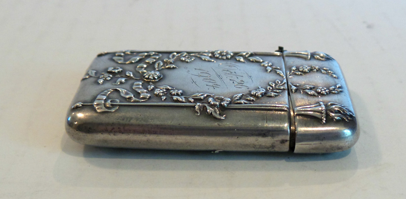 UNUSUAL ANTIQUE STERLING SILVER MATCH SAFE / VESTA CASE, c. 1904 | eBay