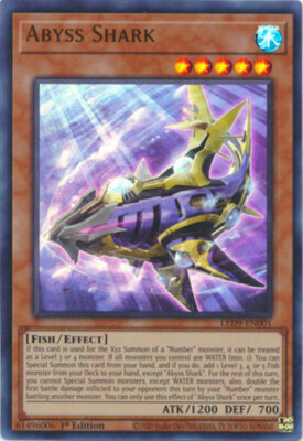 Yugioh! Abyss Shark - LED9-EN001 - Ultra Rare - 1st Edition Near Mint ...