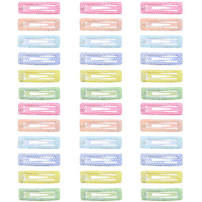 Set of 36 Assorted Colour Pastel Glitter Rectangular Sleepy Clips/ Snap ...