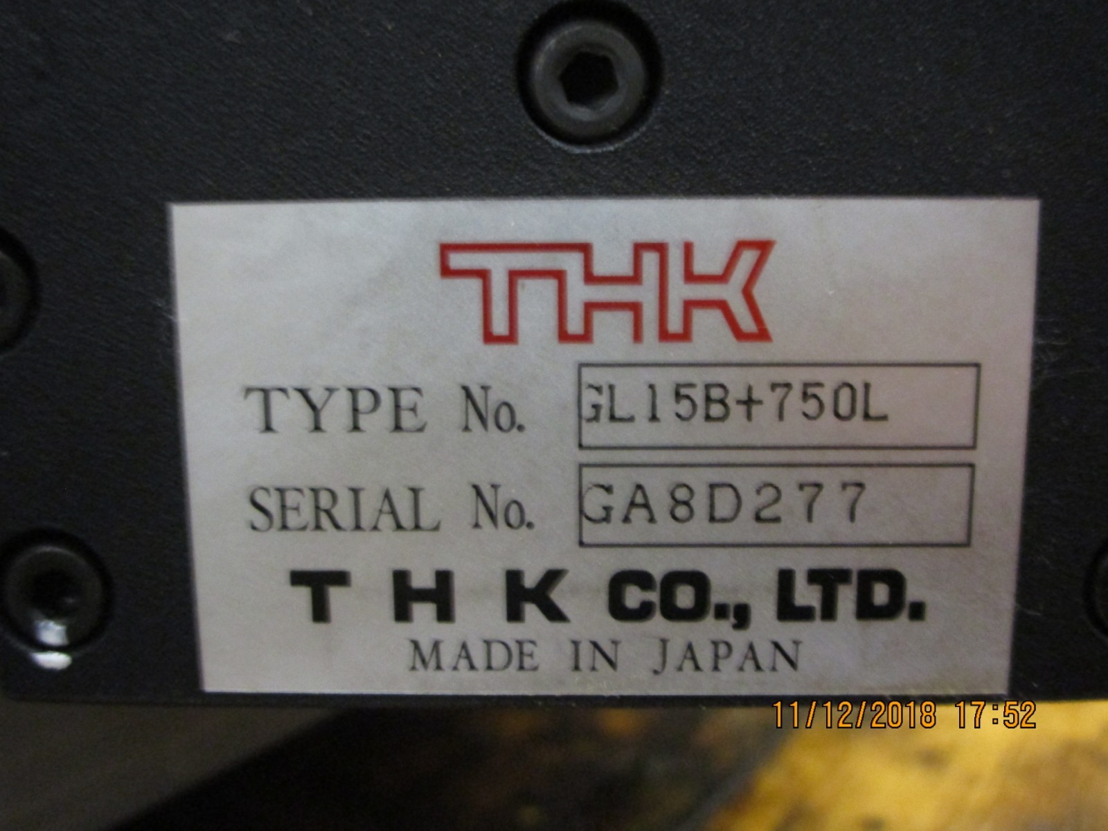GL15B+750L, THK, THK Linear Slide Actuator Timing Belt Drive, USED! | eBay