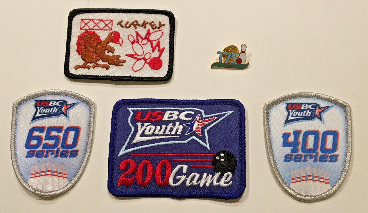 Vintage Bowling Patches & Pin Collection Series Patches & 175 Ball Pin ...