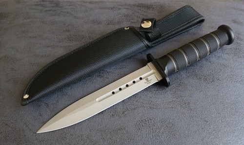 12' Combat Knife USMC Style Tactical Marines Bowie 7" Blade Double Edge ...
