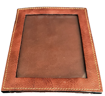 Handcrafted Brown Leather Picture Frame 5x7 Tabletop – Rustic Western ...