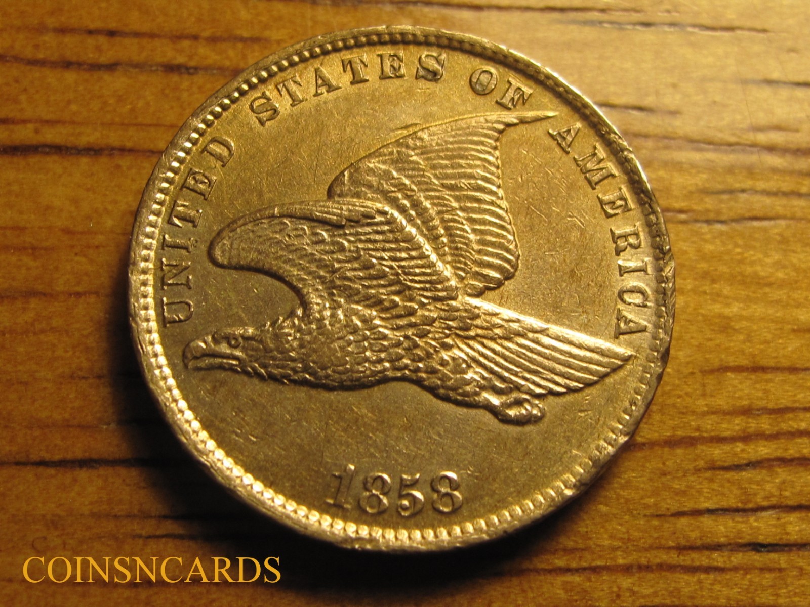 1858 1C Flying Eagle Cent Small Letters DDR Error Uncirculated Monster ...