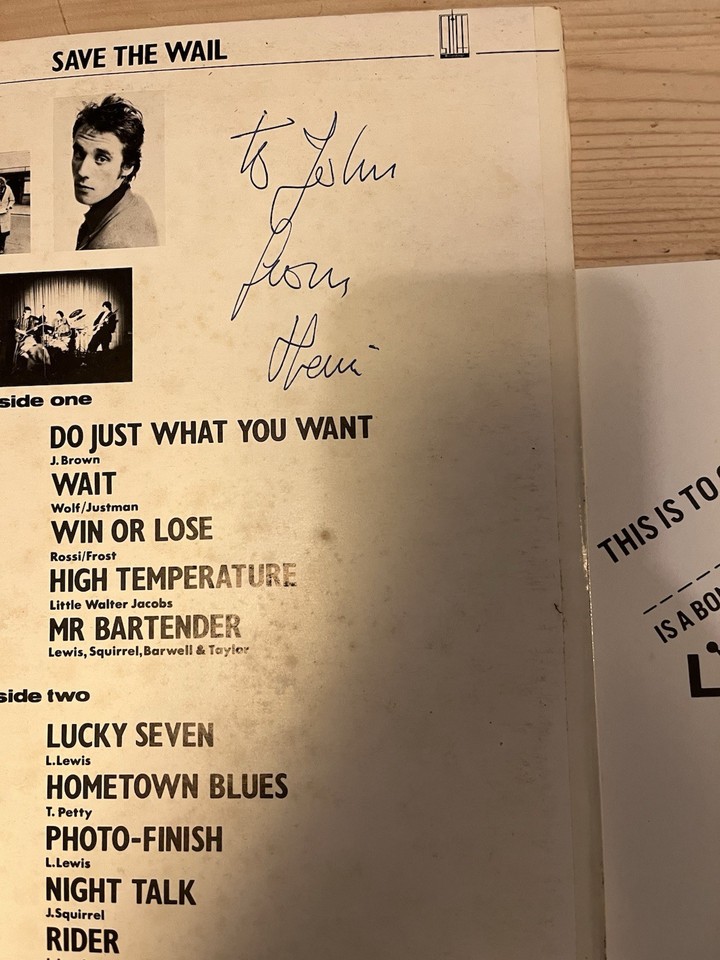 Signed Lewis Reformer Vinyl LP Save The Wail UK 1979 Stiff Records SEEZ ...