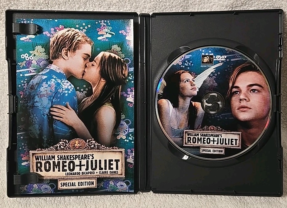 Romeo & Juliet (1996 20th Century Fox DVD, Baz Luhrmann, Rated R Drama ...