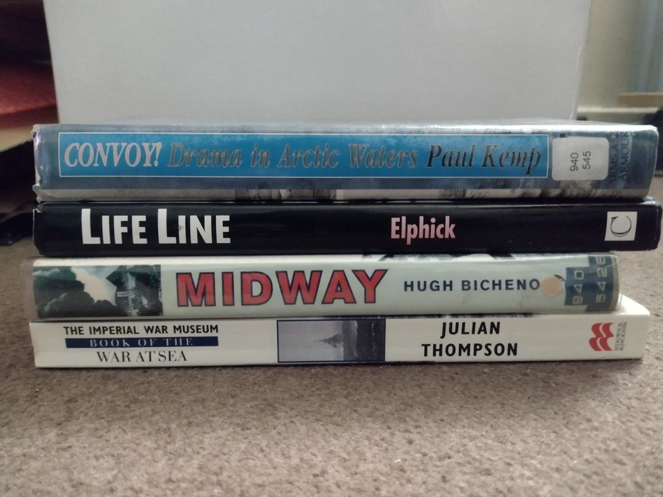 4 x WW2 Naval Book Bundle - Atlantic Convoys / Merchant Navy / Midway ...